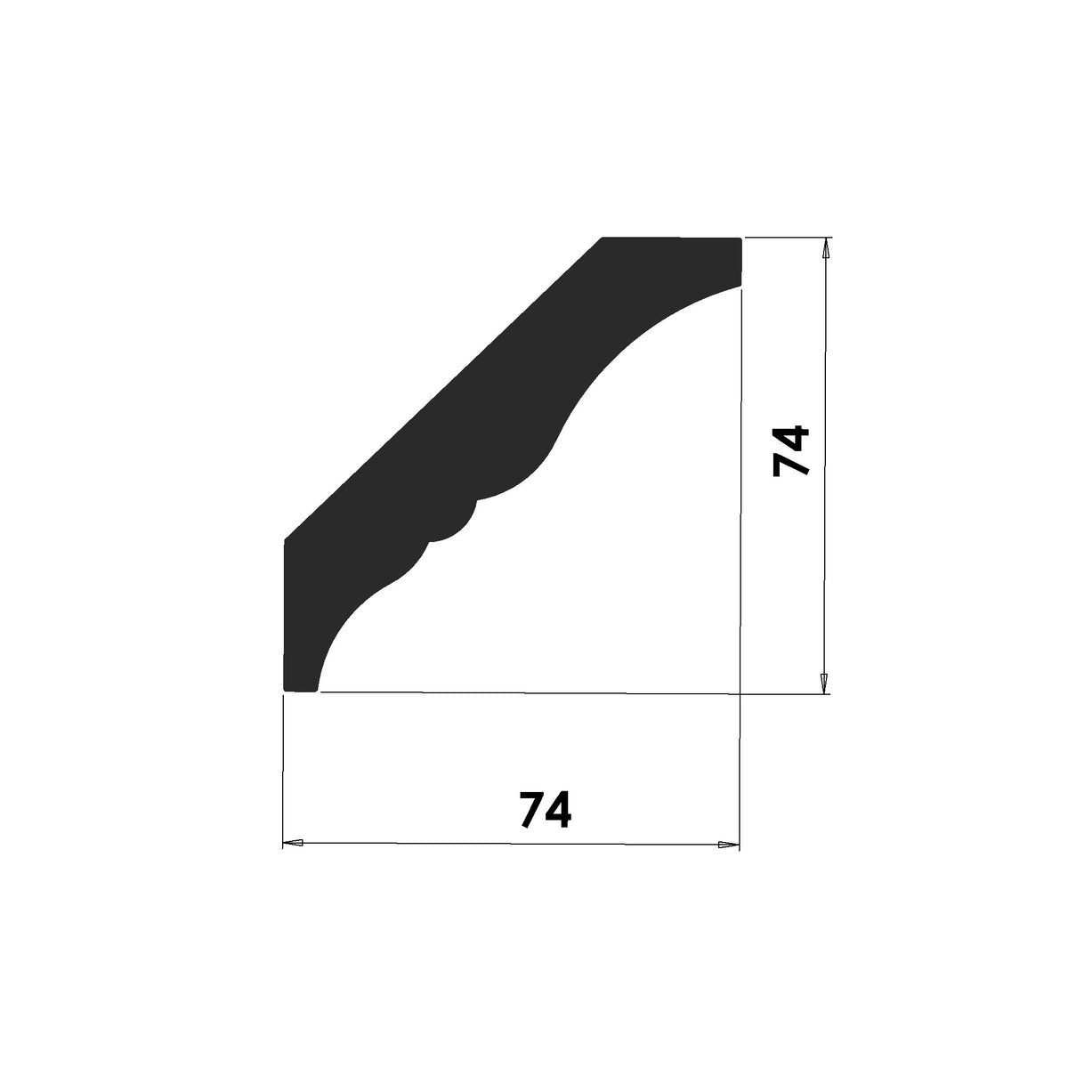 Bead Cornice - 74 x 74mm - Buy Online — Timber Mouldings Direct
