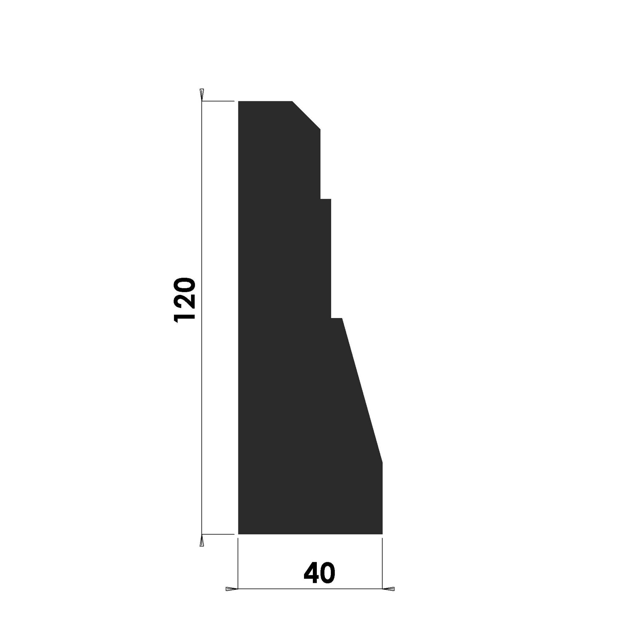 Stepped Plinth Block - 120mm x 40mm - P106 - Buy Online — Timber ...