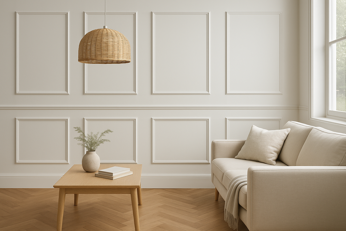 Pre-Primed Wall Panel Kit 750 x 450 x 12mm – 3 Panel Pack & Dado Rail ...
